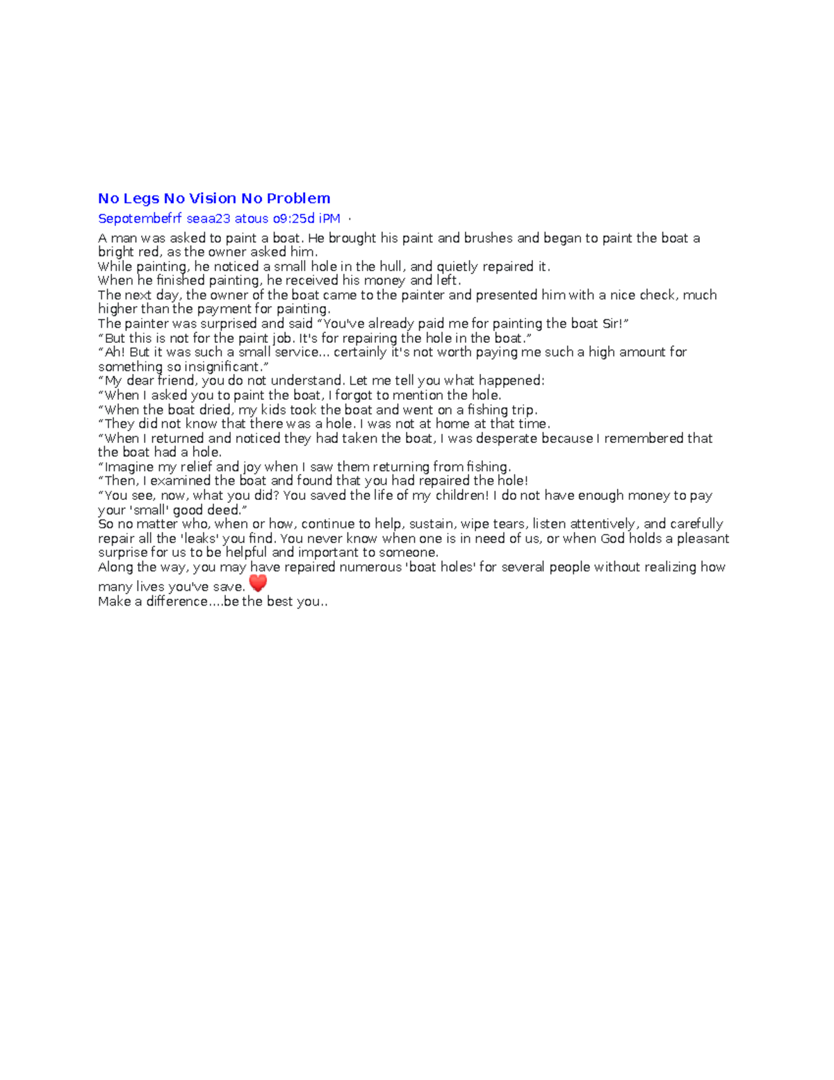 No Legs No Vision No Problem - No Legs No Vision No Problem ...