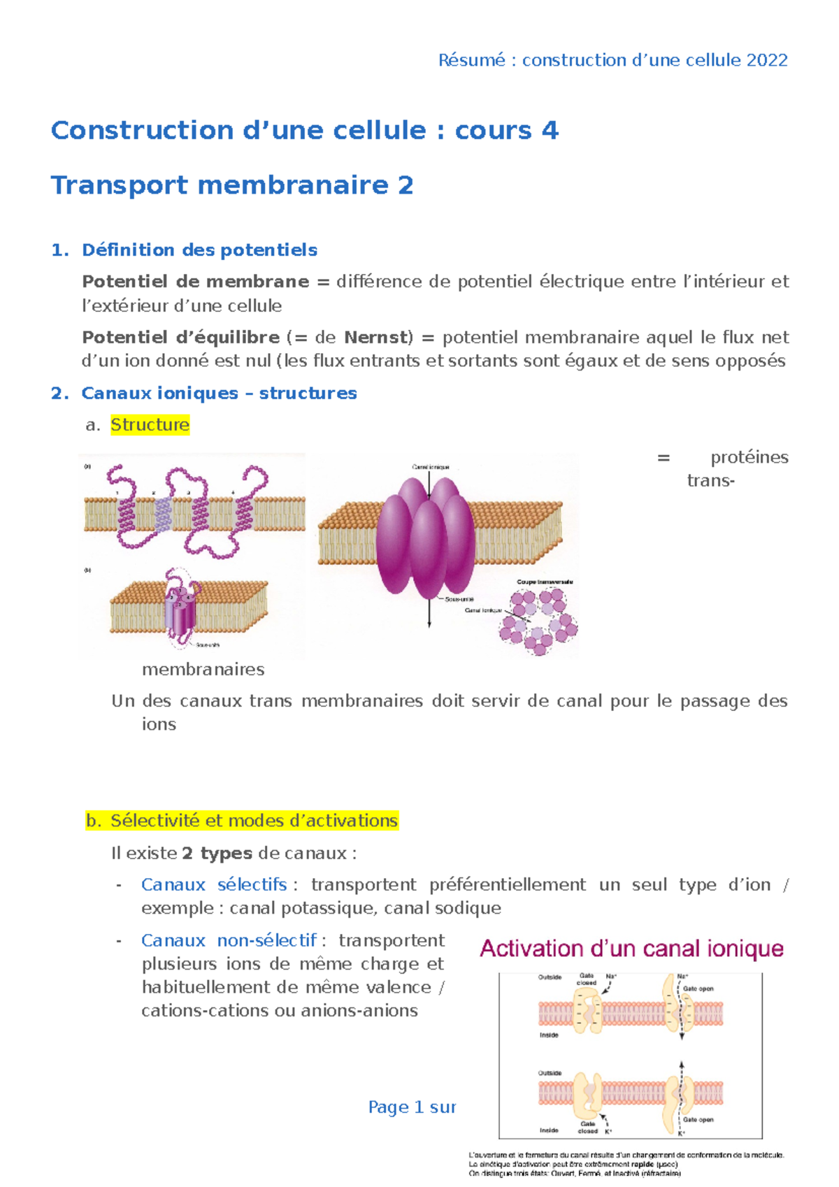 Transport membranaire 2 - Structure = protéines trans- membranaires Un ...