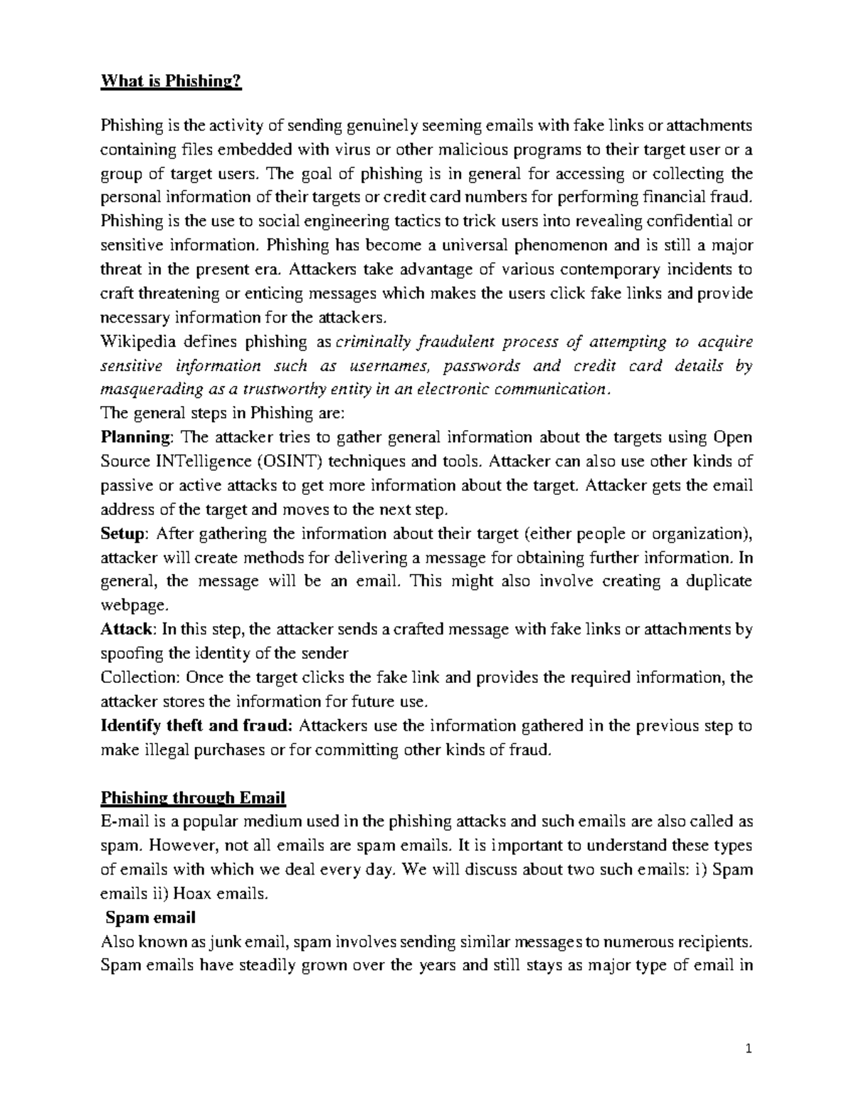 Module 3 - cyber security notes - What is Phishing? Phishing is the ...