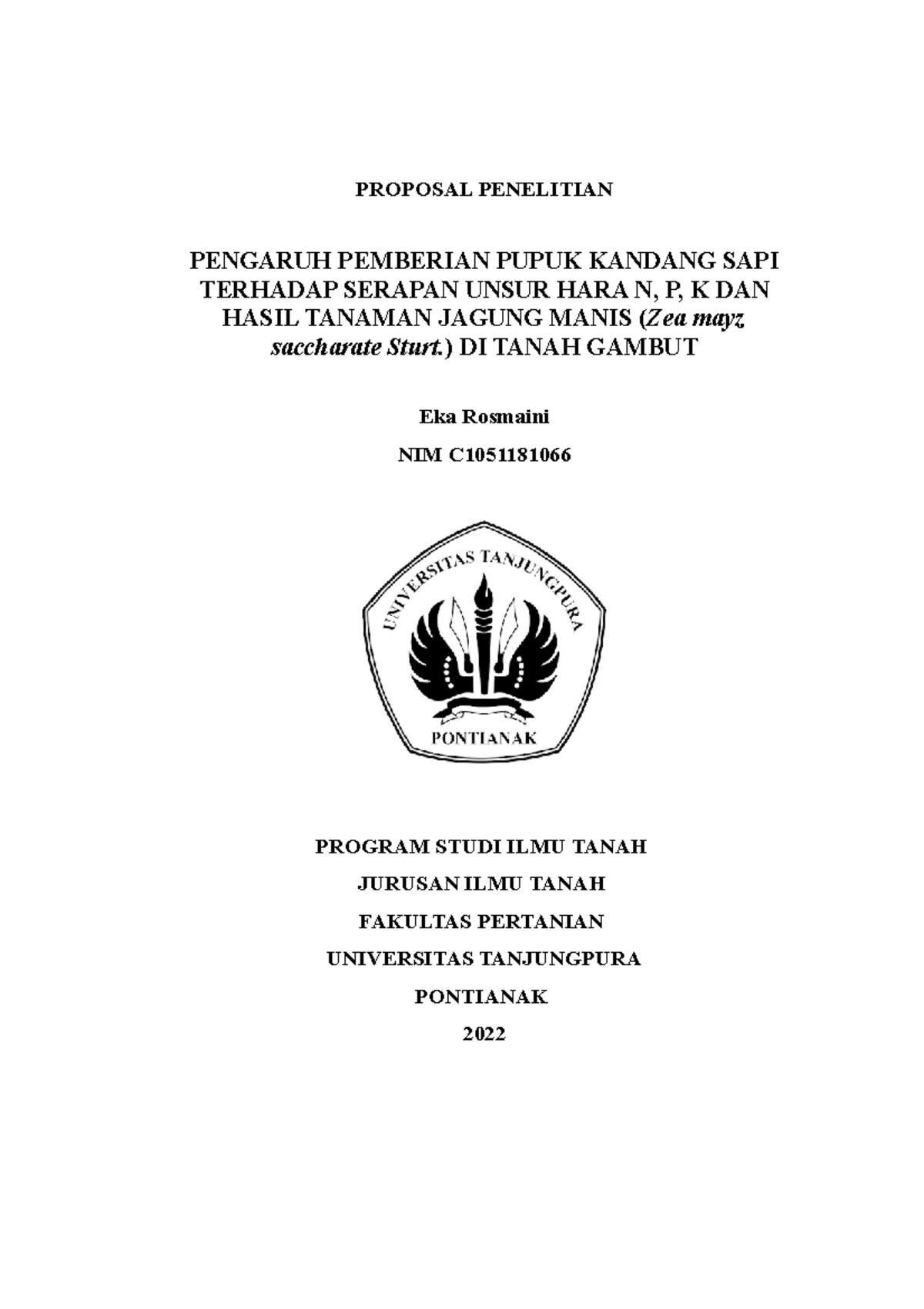 EKA Kampret jilid 2 - Proposal penelitian - PROPOSAL PENELITIAN ...
