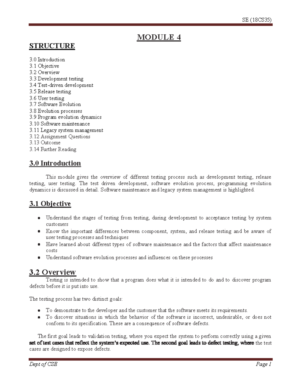 SE Mod4@Az Documents - Software engineering notes - MODULE 4 STRUCTURE ...