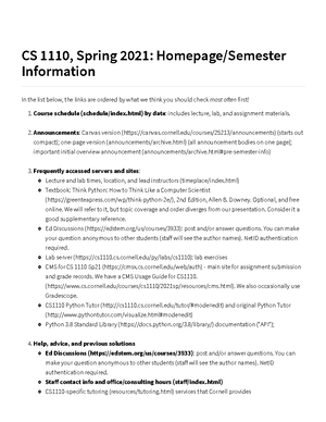 A2 - Homework assignment from CS 1110 taught by Professor Anne Bracy ...