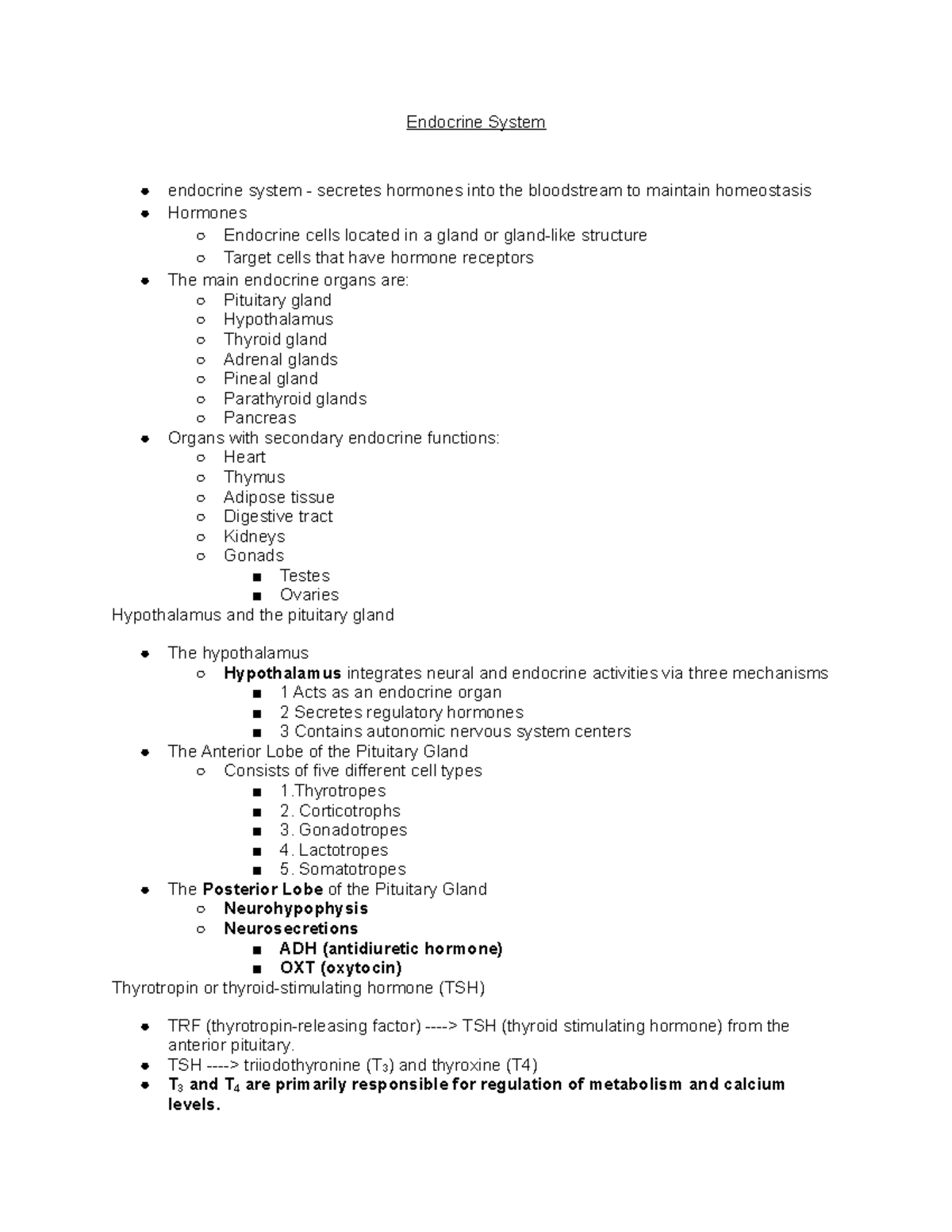 Functional Human Anatomy: Endocrine System - Endocrine System endocrine ...