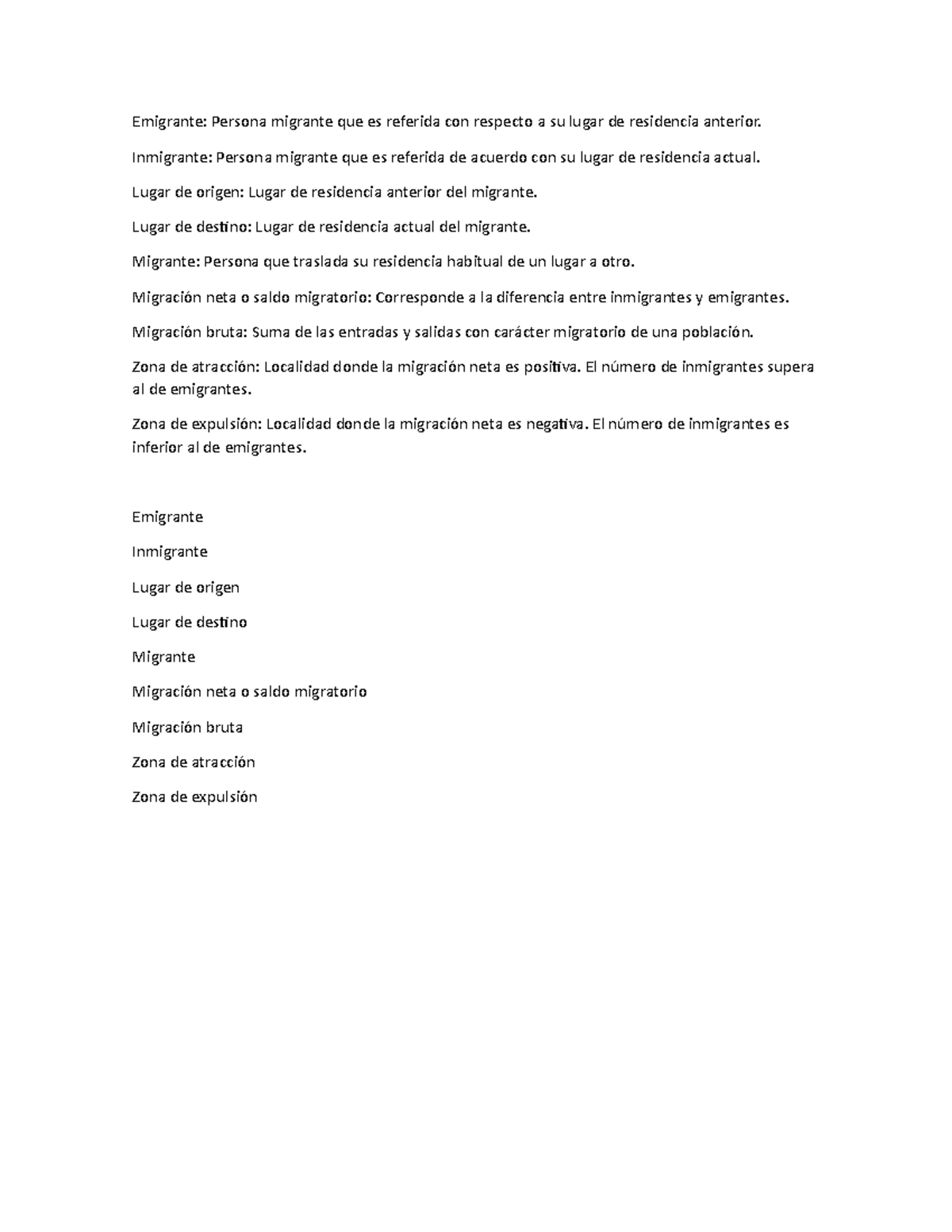 Emigrante - Vocabulario - Emigrante: Persona migrante que es referida ...