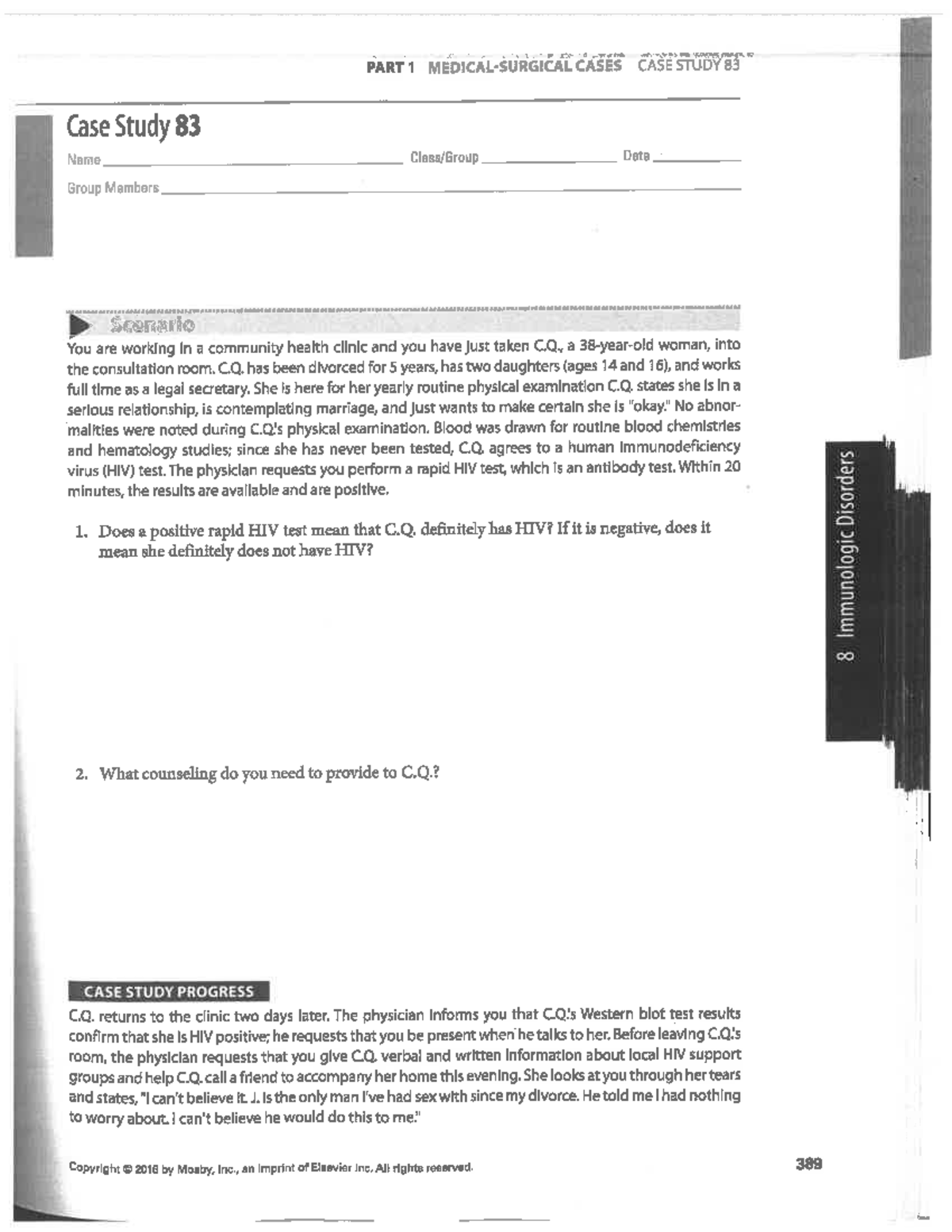 HIV CASE Study APPLIED UN NURSING - NUR1020 - Studocu