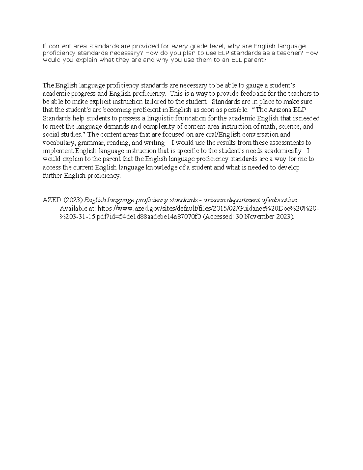 Week3diss2 - week 3 diss 2 - If content area standards are provided for ...