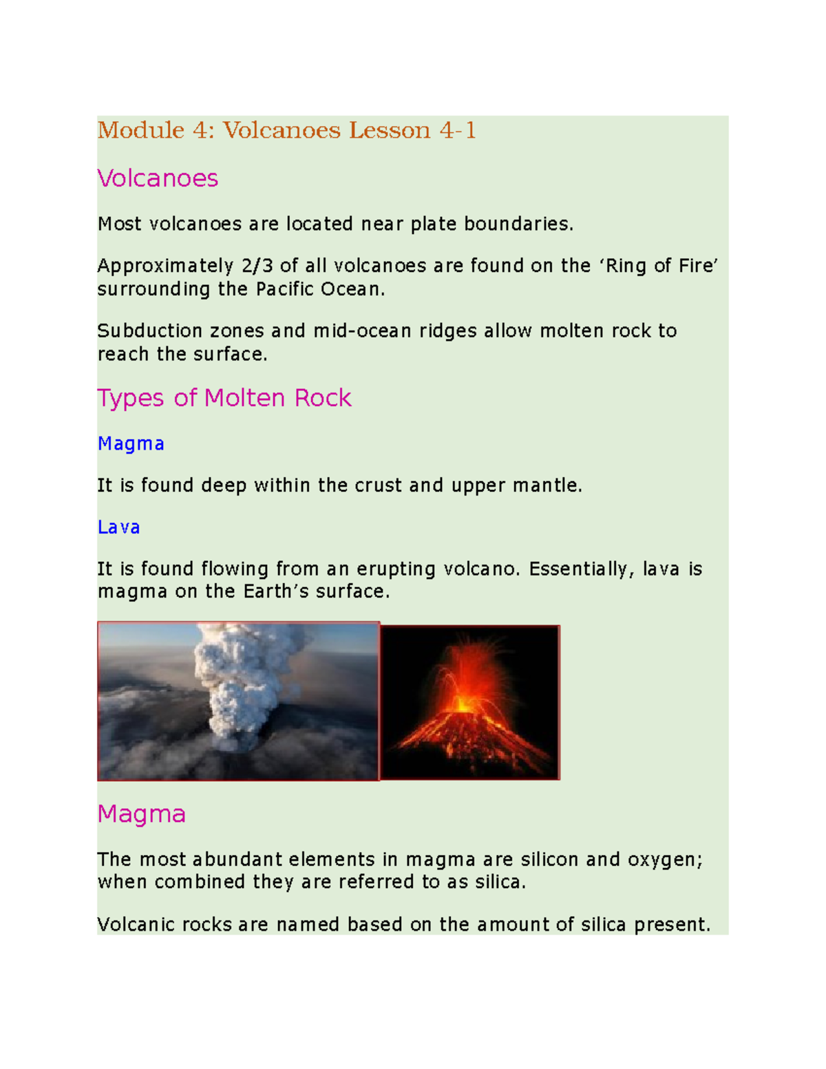 Module 4 natural hazards - Module 4: Volcanoes Lesson 4- Volcanoes Most ...