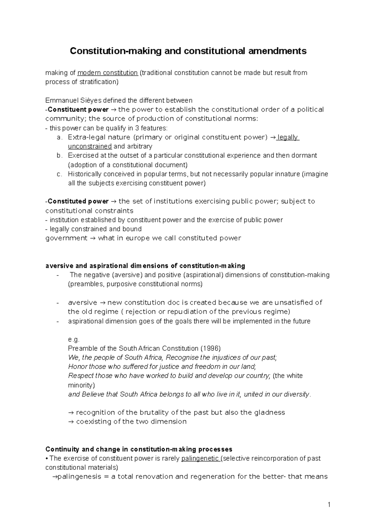 Unit 3 - Constitution-making and constitutional amendments ...
