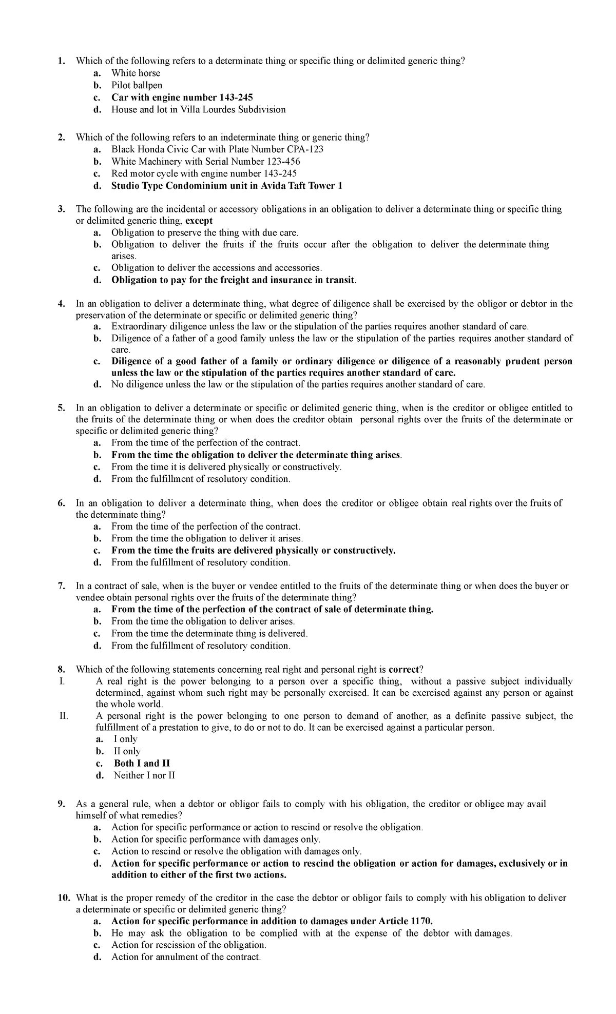 Midterm BPA - Which of the following refers to a determinate thing or ...