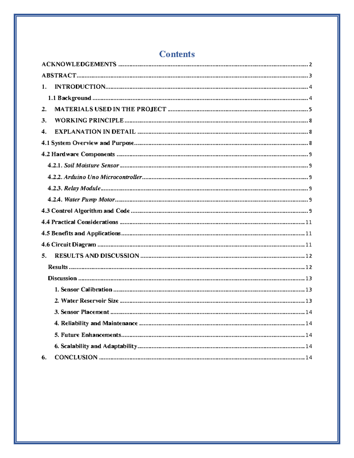 Project Report - Contents ACKNOWLEDGEMENTS ABSTRACT - Studocu