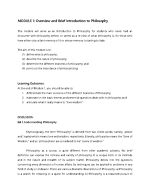 Philo Q1 Mod1 Doing-Philosophy - INTRODUCTION TO THE PHILOSOPHY OF THE ...