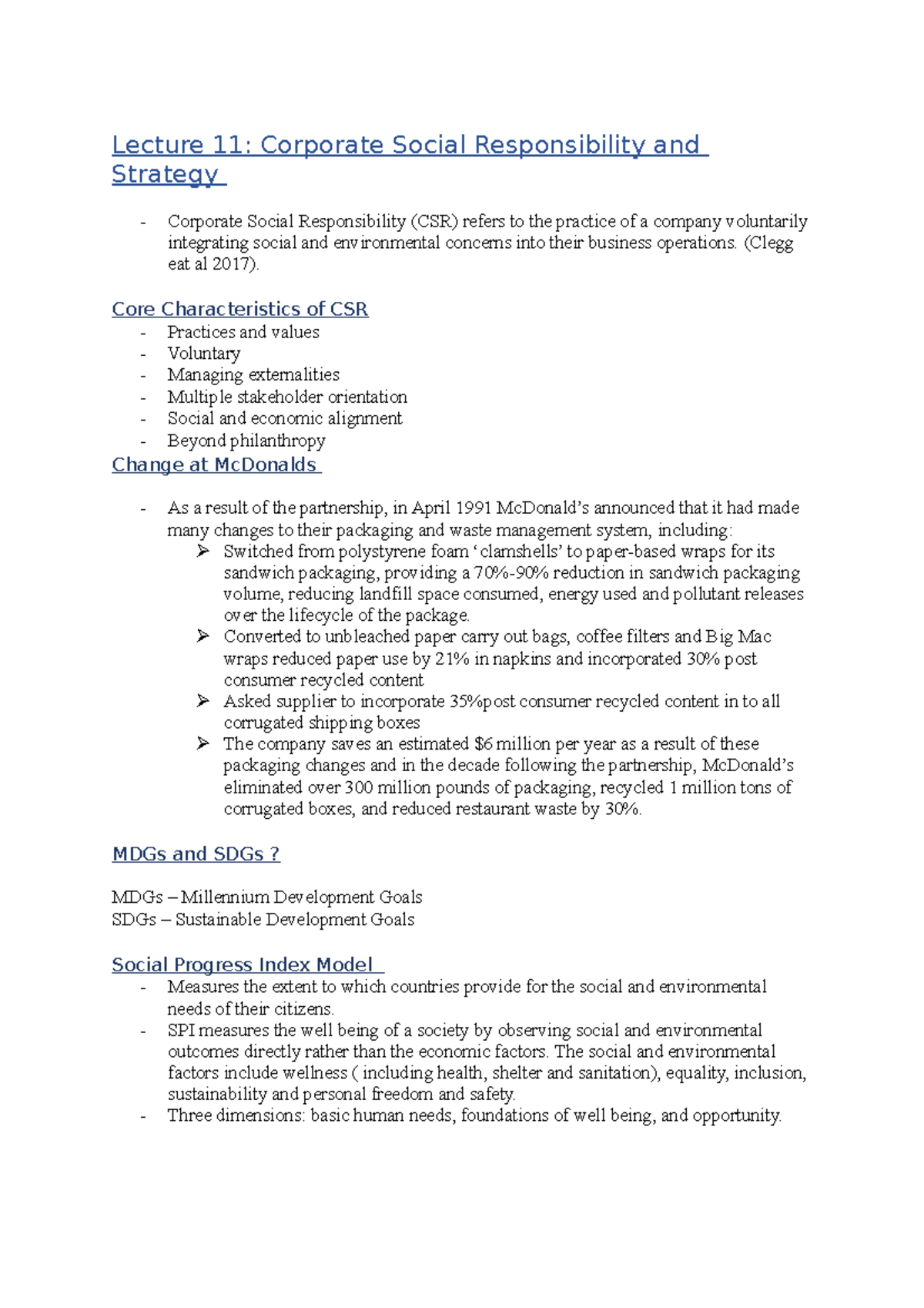 Lecture 11 Corporate Social Responsibility and Strategy - Lecture 11 ...