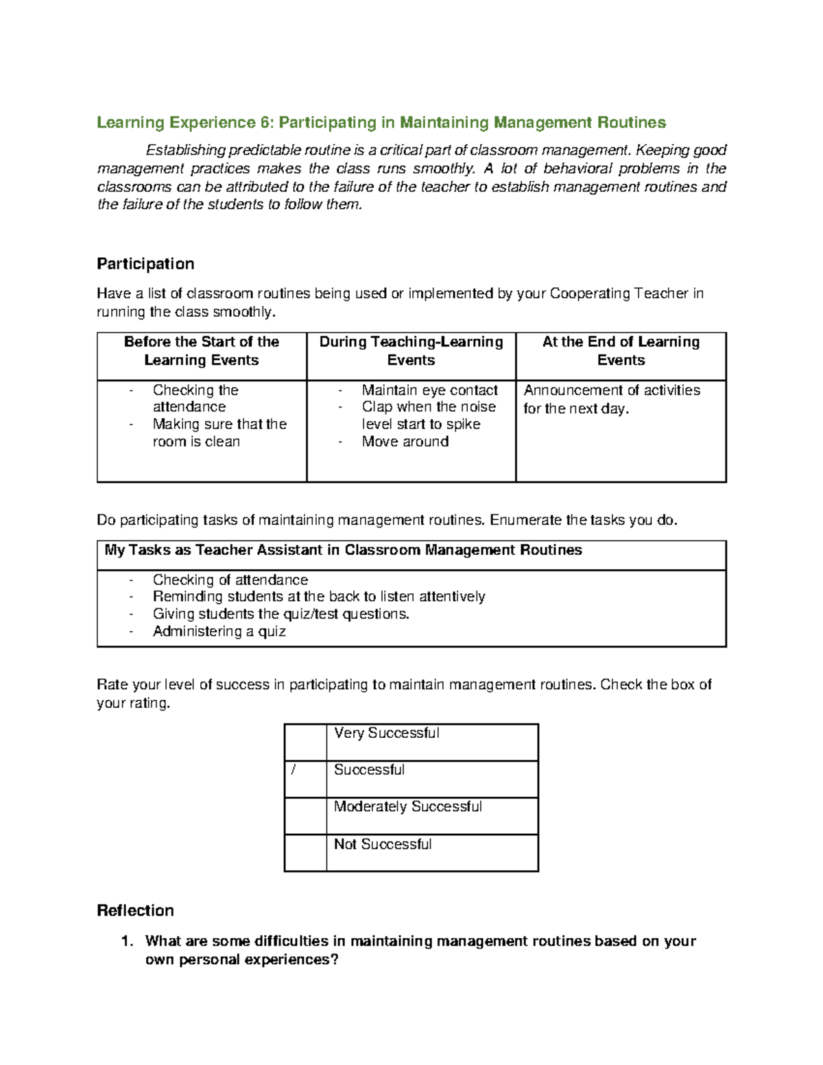 Learning Experience 6 - Field Study 02 - Learning Experience 6 ...