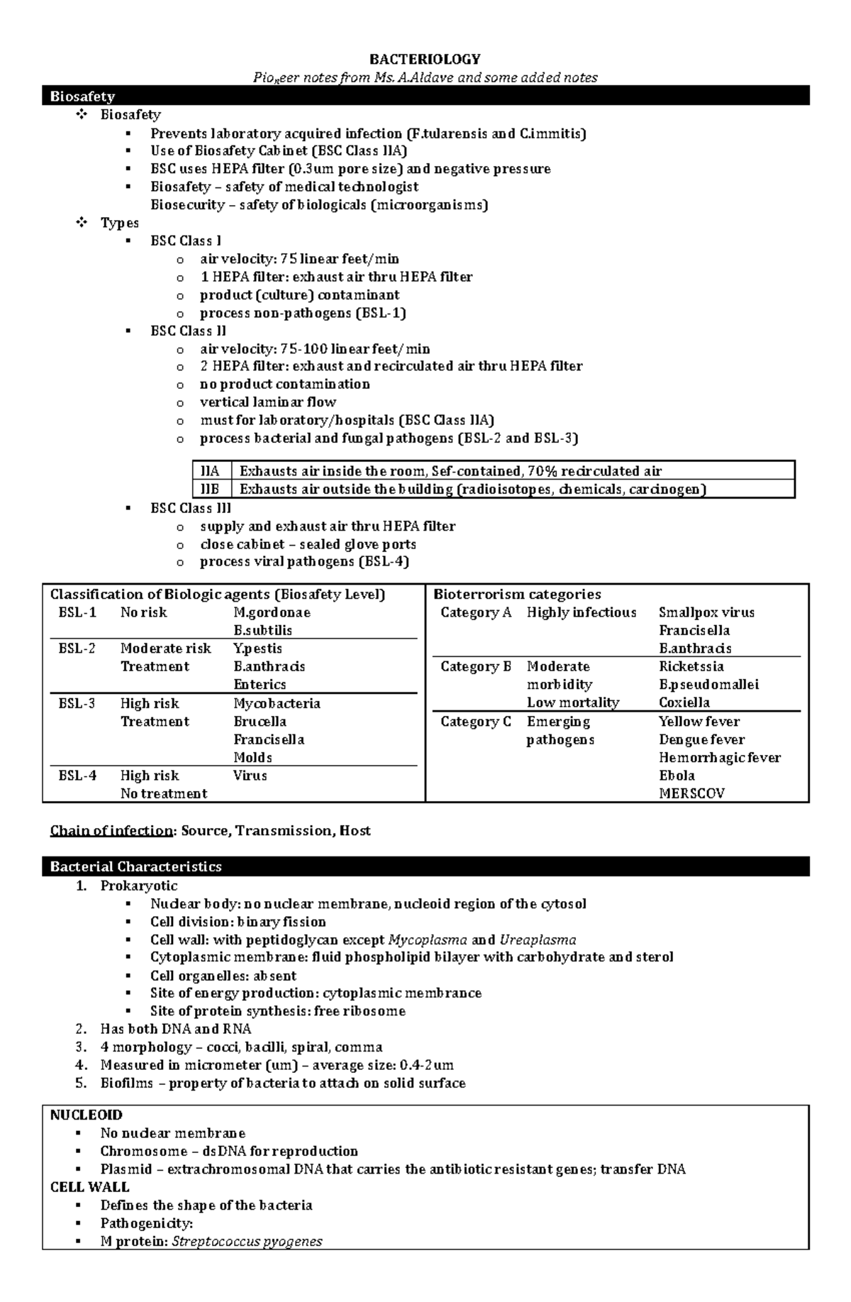363527217- Bacteriology-pdf - BACTERIOLOGY Pioneer notes from Ms. A and ...