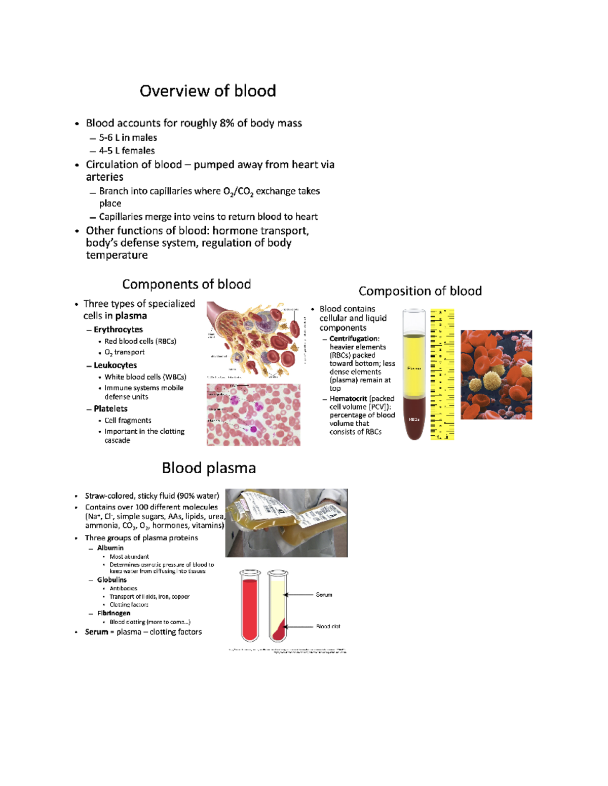 Chapter 11/12- Blood and Body Defense - BIO 270 - Studocu