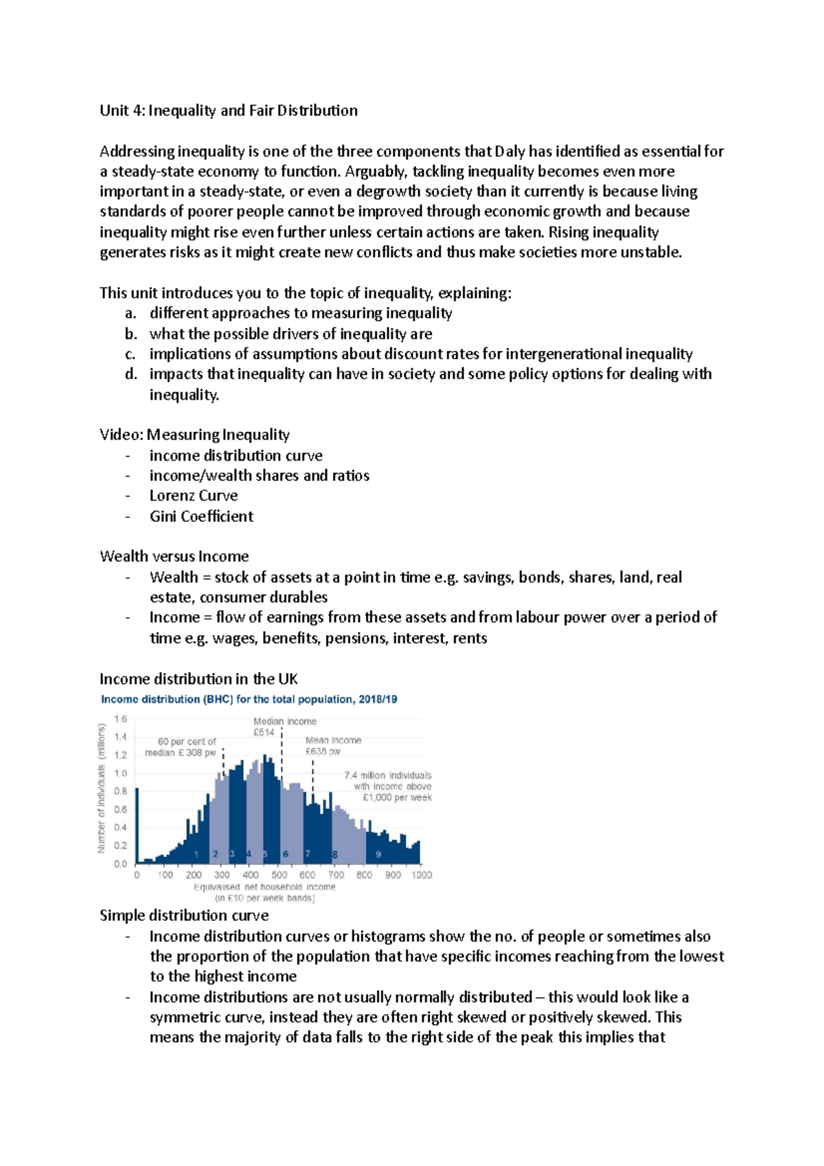 Unit 4 inequality and fair distribution - Unit 4: Inequality and Fair ...