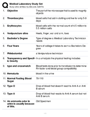 Medical Assisting - Ch. 43 The Clinical Laboratory Exam - Study online ...