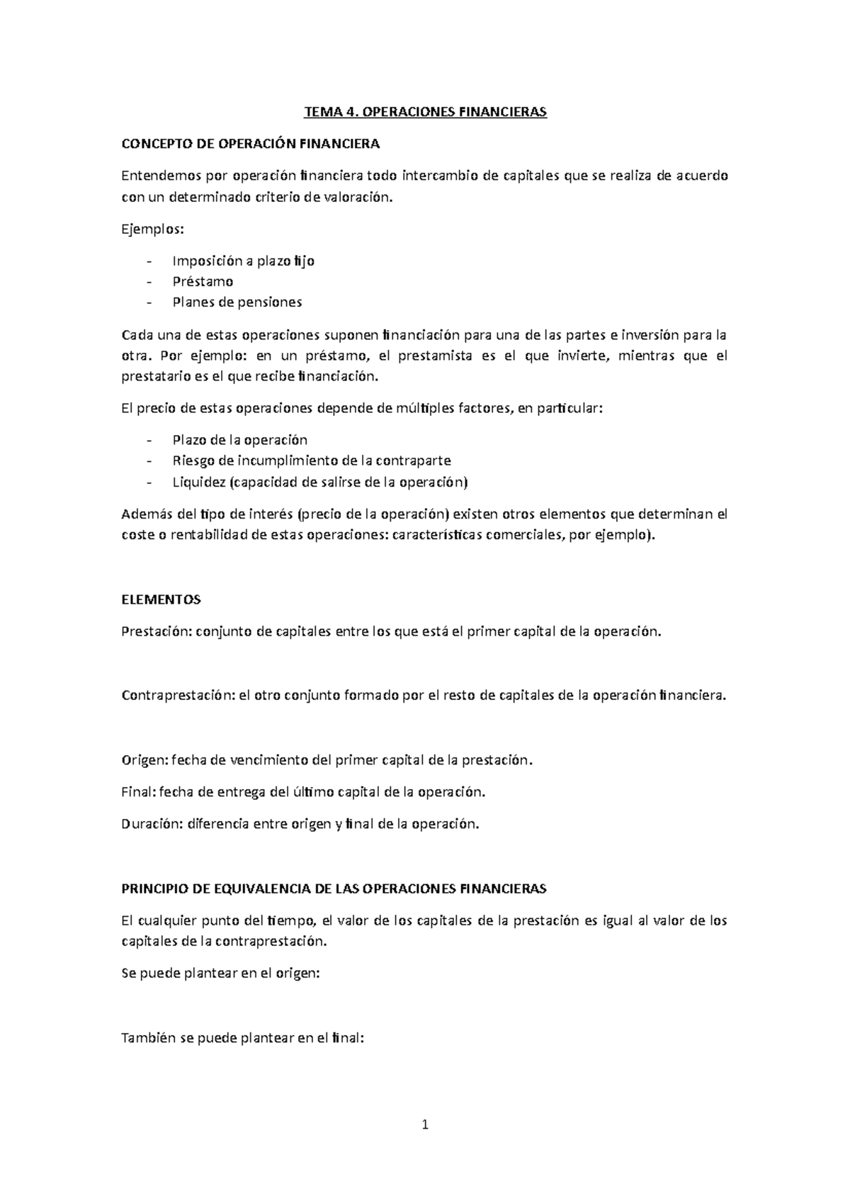 Tema 4. Operaciones financieras - TEMA 4. OPERACIONES FINANCIERAS ...