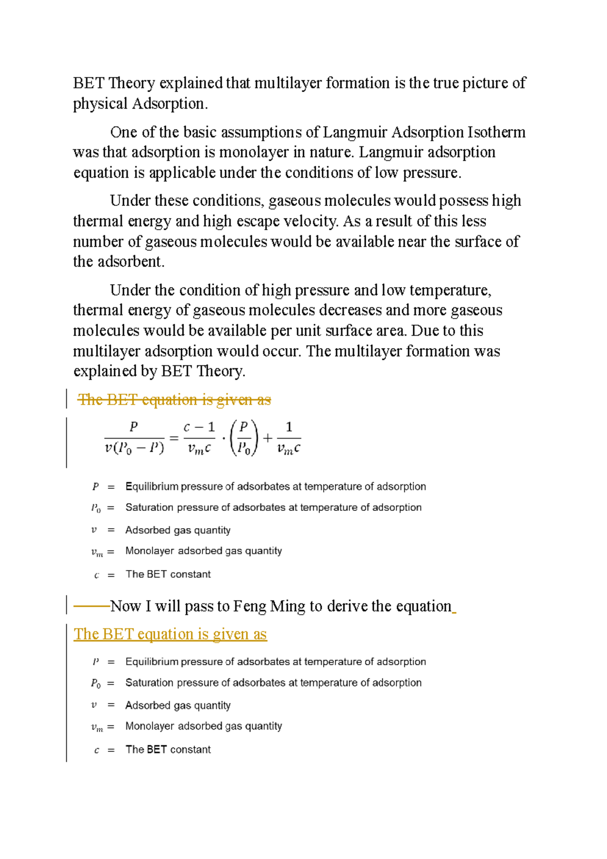Brunauer–Emmett–Teller isotherm - BET Theory explained that multilayer ...