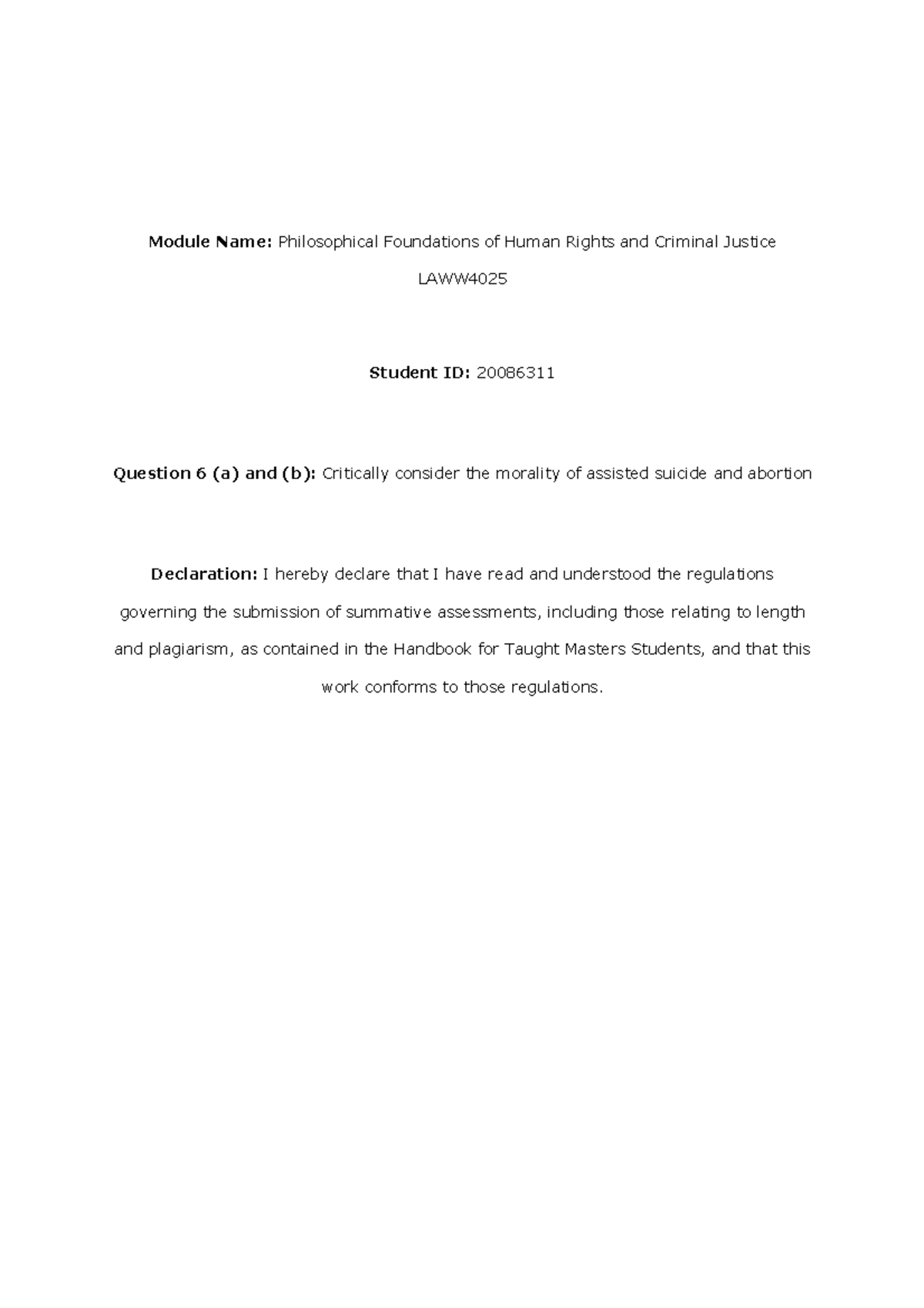 Philosophical Foundations of Human Rights and Criminal Justice Essay ...