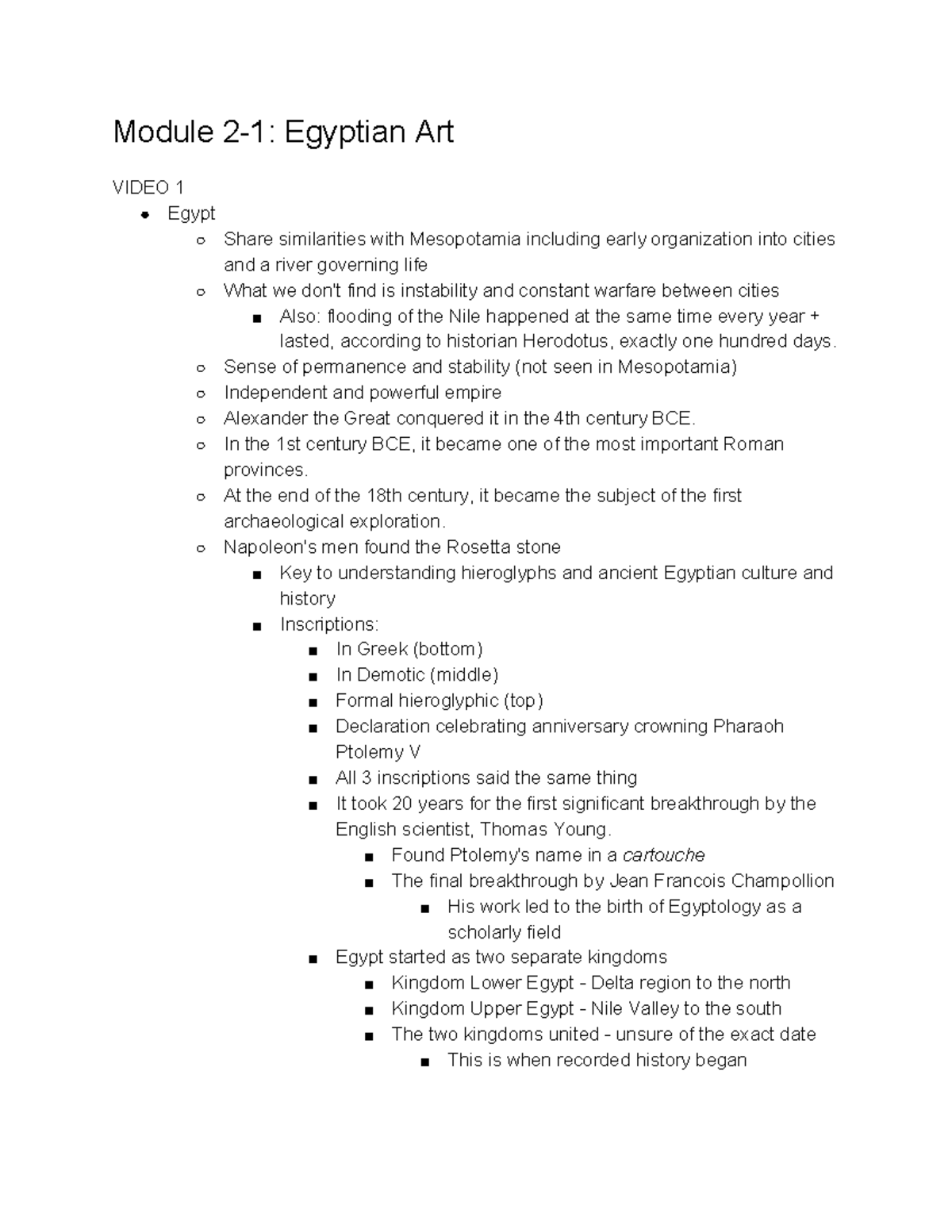 Module 2-1 Egyptian Art - Module 2-1: Egyptian Art VIDEO 1 Egypt Share ...