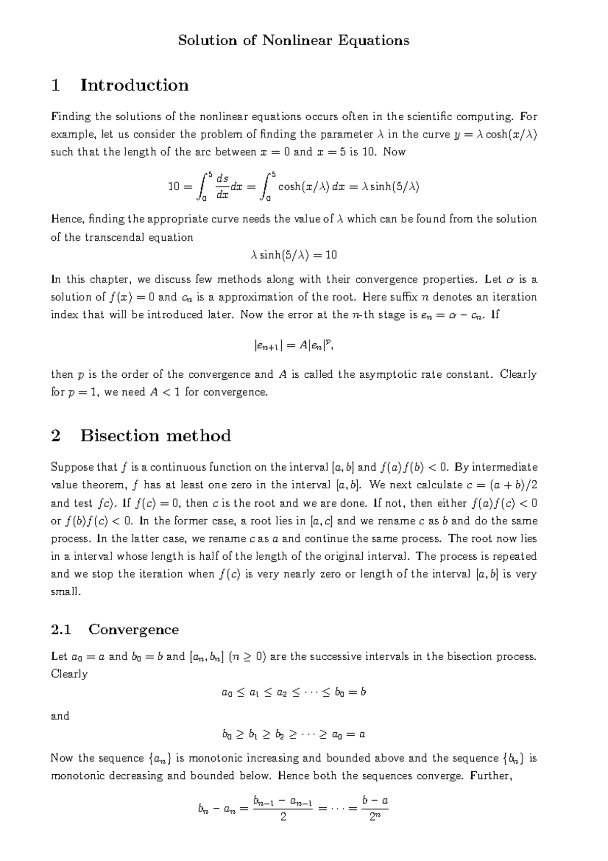 Root - Lol - Solution of Nonlinear Equations 1 Introduction Finding the ...