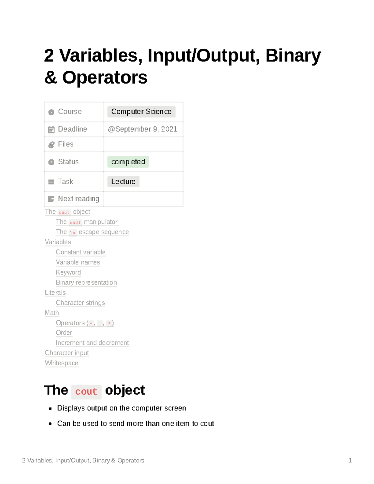2 Variables Input Output Binary Operators 2 Variables Binary 
