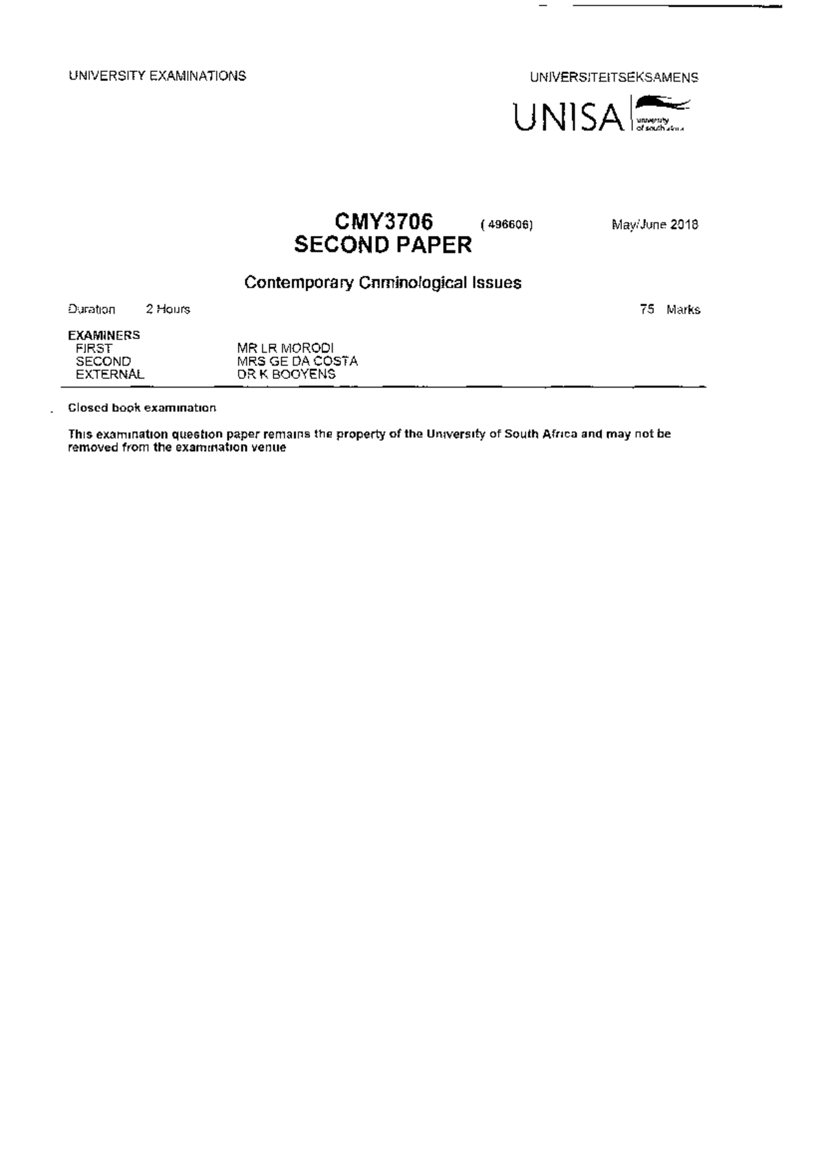 CMY3706-2018-6-E-1 - notes - CMY1501 - Unisa - Studocu