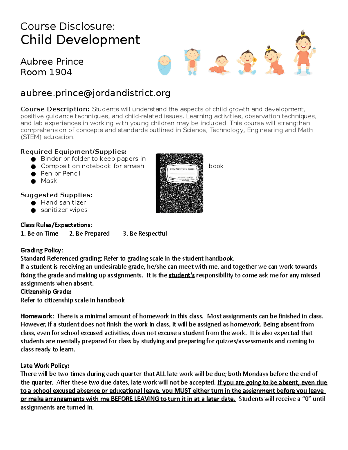 Prince child development disclosure - Course Disclosure: Child ...