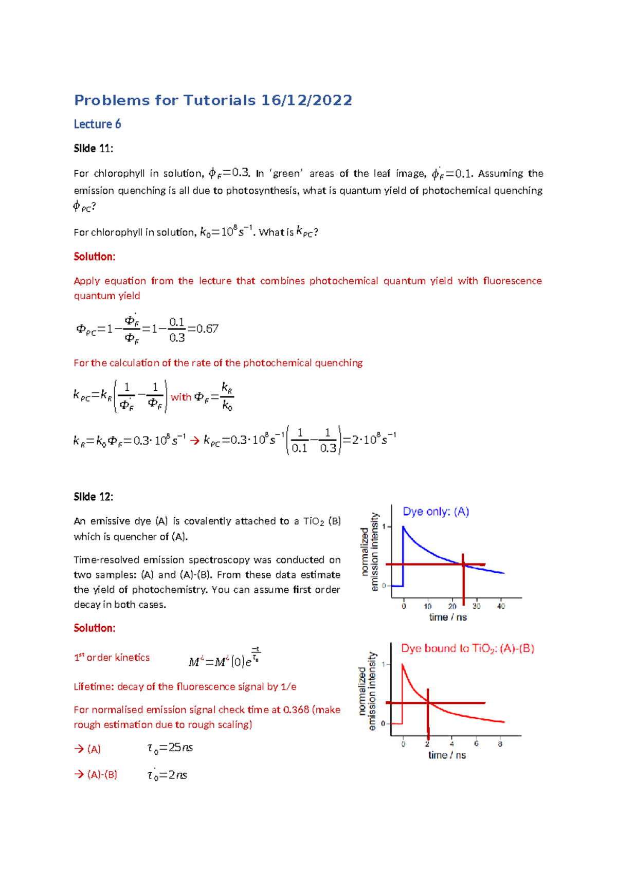 Problems+Solution 16122022 - Problems for Tutorials 16/12/ Lecture 6 ...