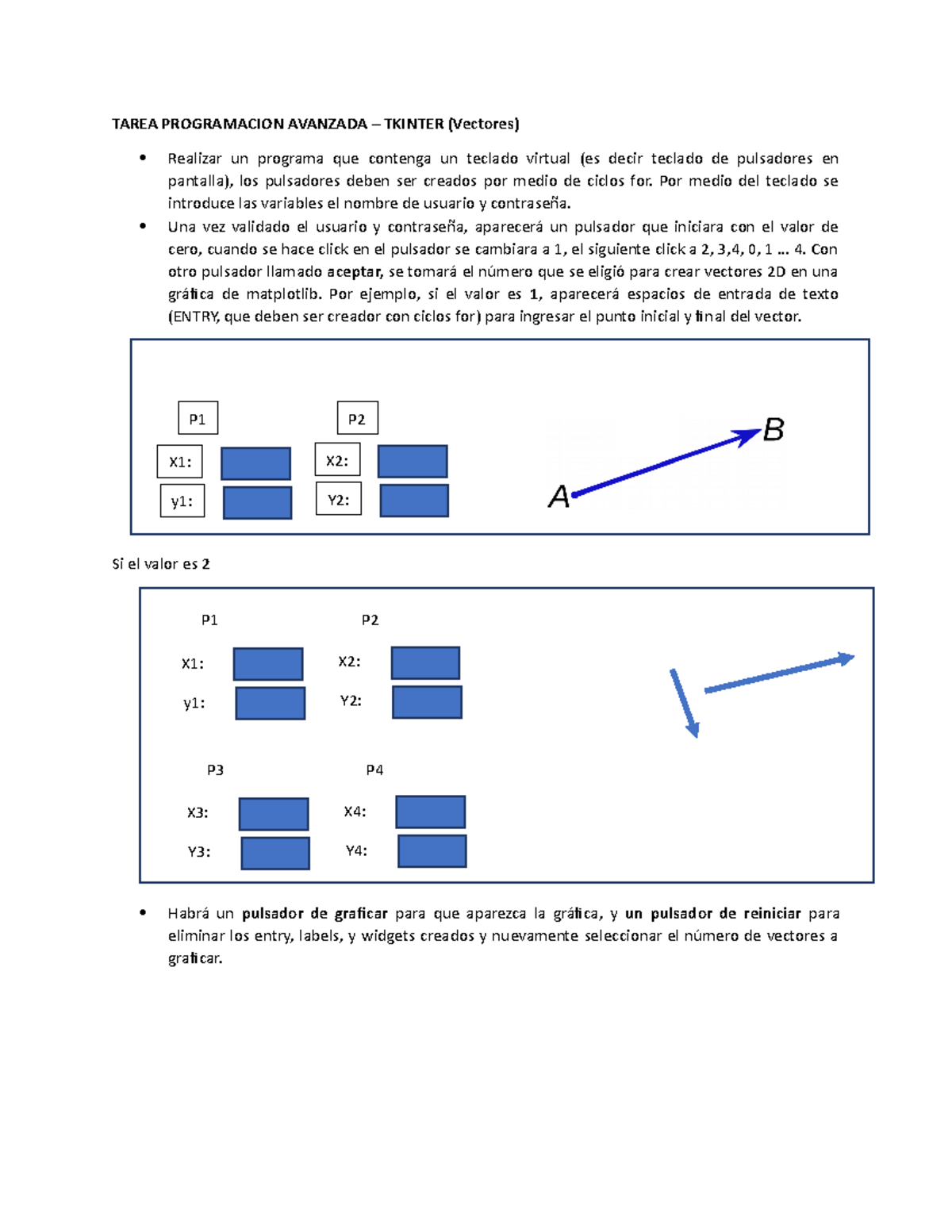 Tarea Programacion Avanzada - Vectores - P1 P X1: y1: X2: Y2: P1 P X1: y1: X2: Y2: P3 P X3: Y3 ...