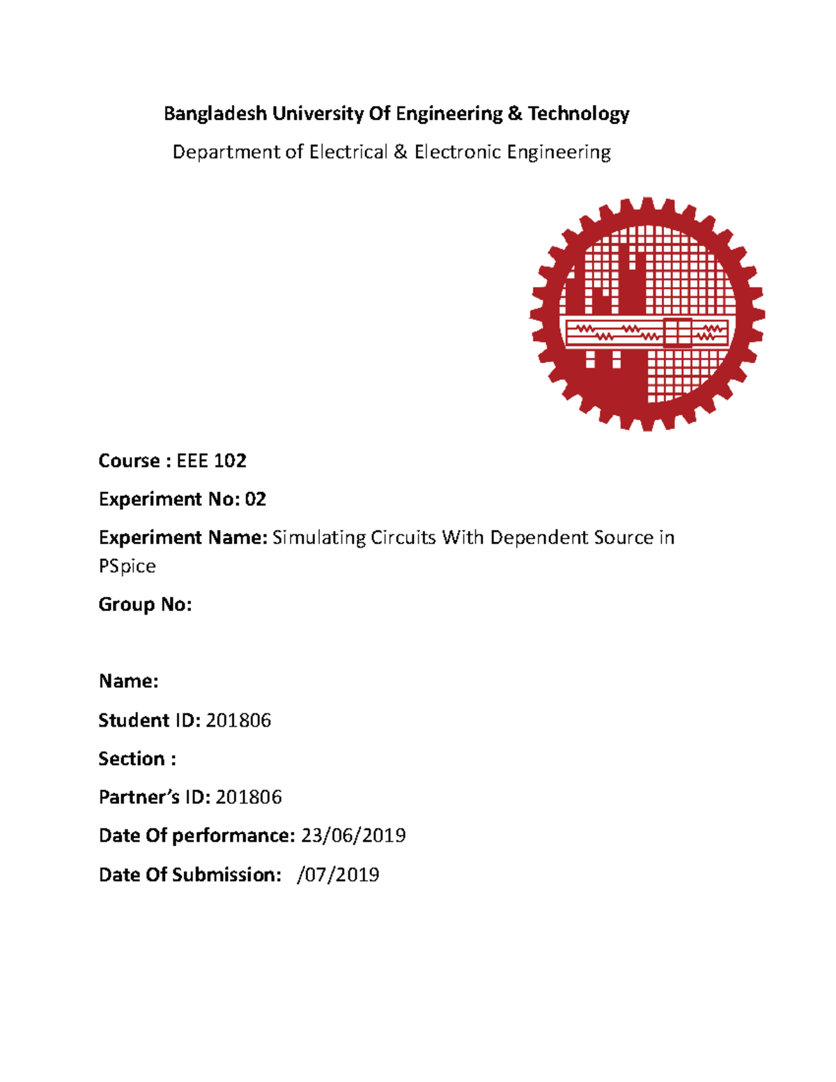 Assignment exp-2 - LAB - Bangladesh University Of Engineering ...