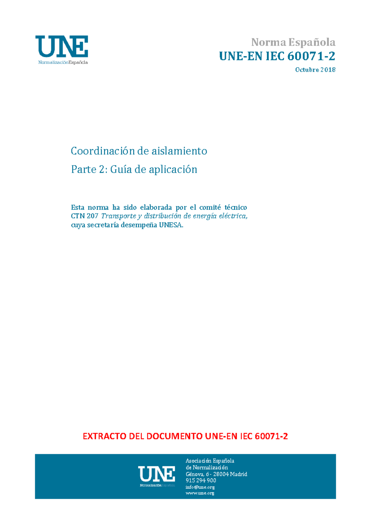 (EX)UNE-EN IEC 60071-2=2018 - Norma Española UNE-EN IEC 60071- Octubre ...