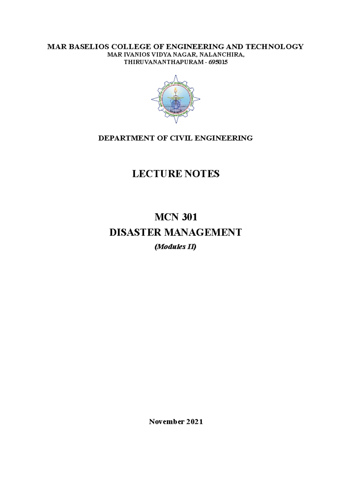 DM Lecture Notes Module 2 - MAR BASELIOS COLLEGE OF ENGINEERING AND ...