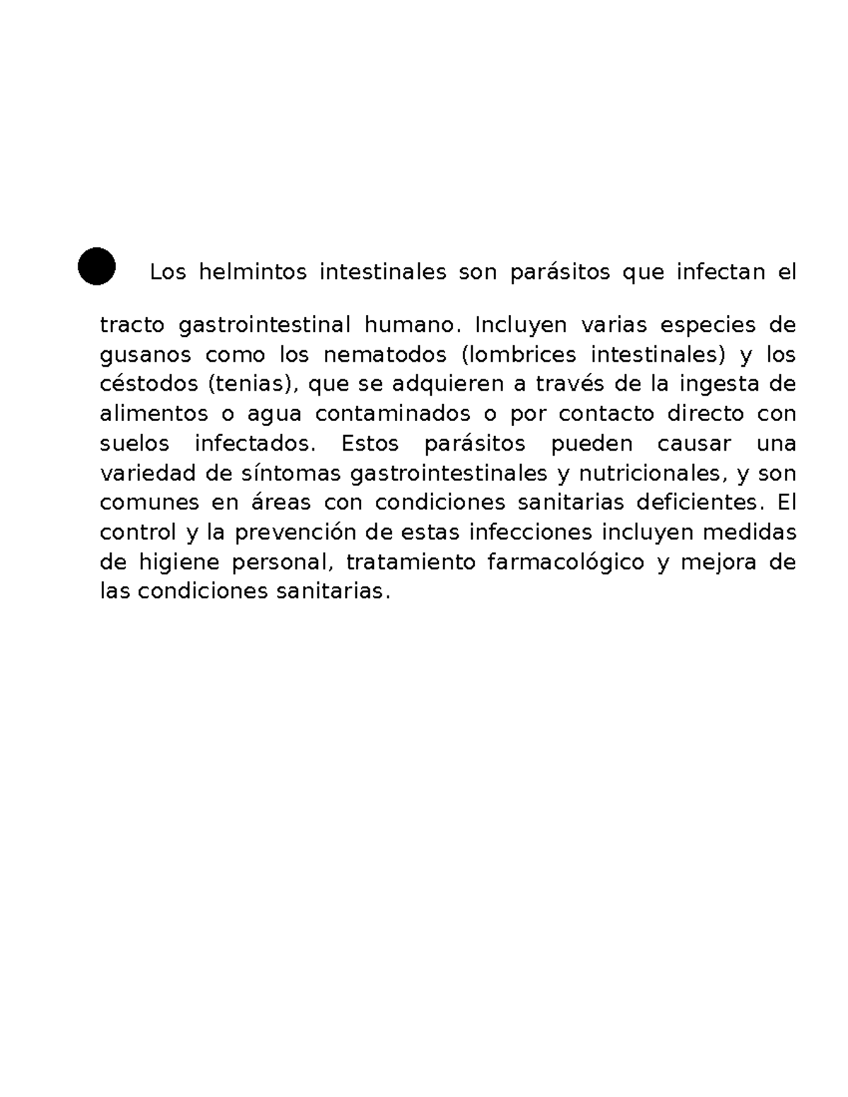 Helmintos resumen - Los helmintos intestinales son parásitos que ...