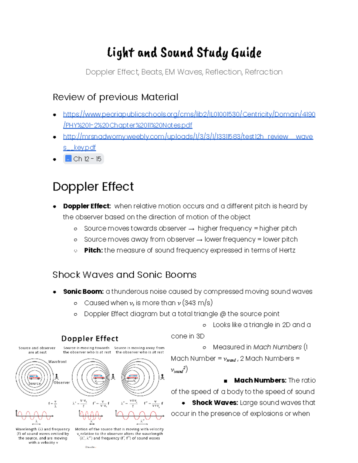 Light and Sound Study Guide - Lig󰈊󰉄 an󰇷 So󰉉n󰇷 Stu󰇷󰉙 Gu󰈎d󰇵 Doppler ...