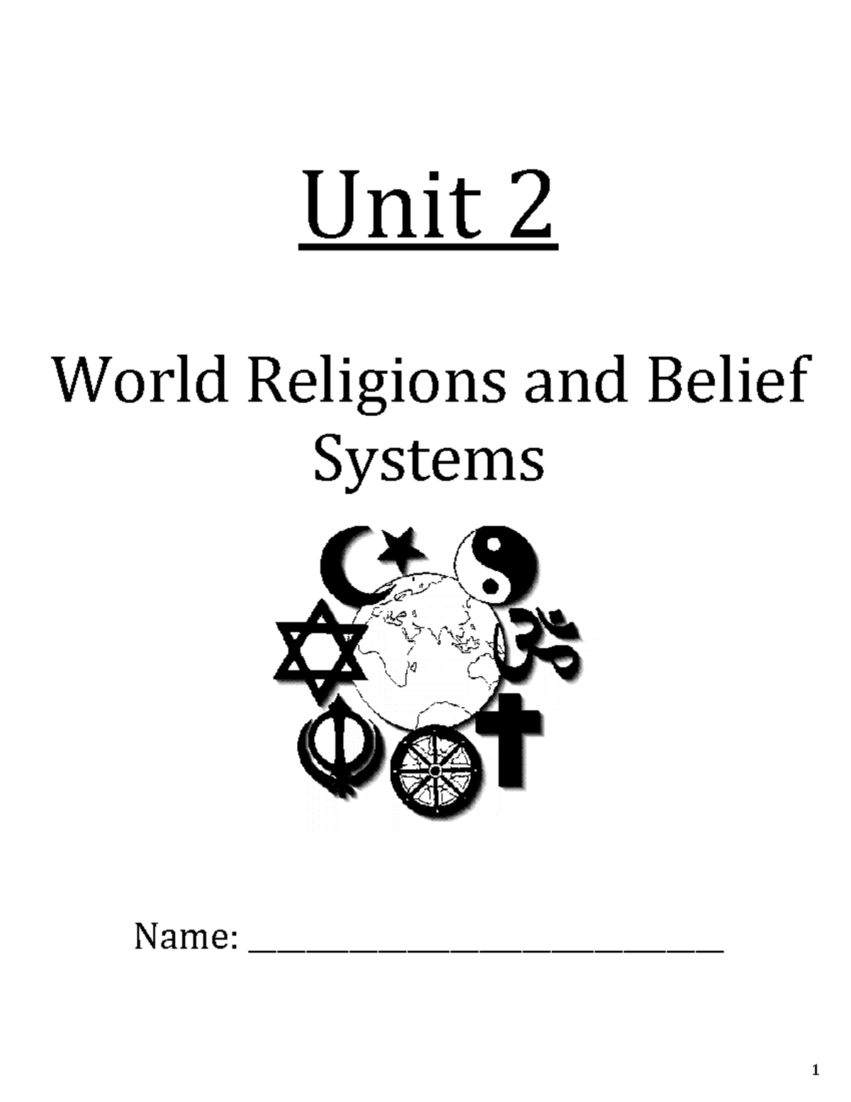 World-Religions and Belief Systems - Unit 2 World Religions and Belief ...