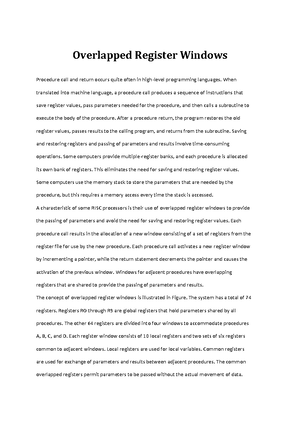 Computer Organization and Architecture Register Configuration For ...
