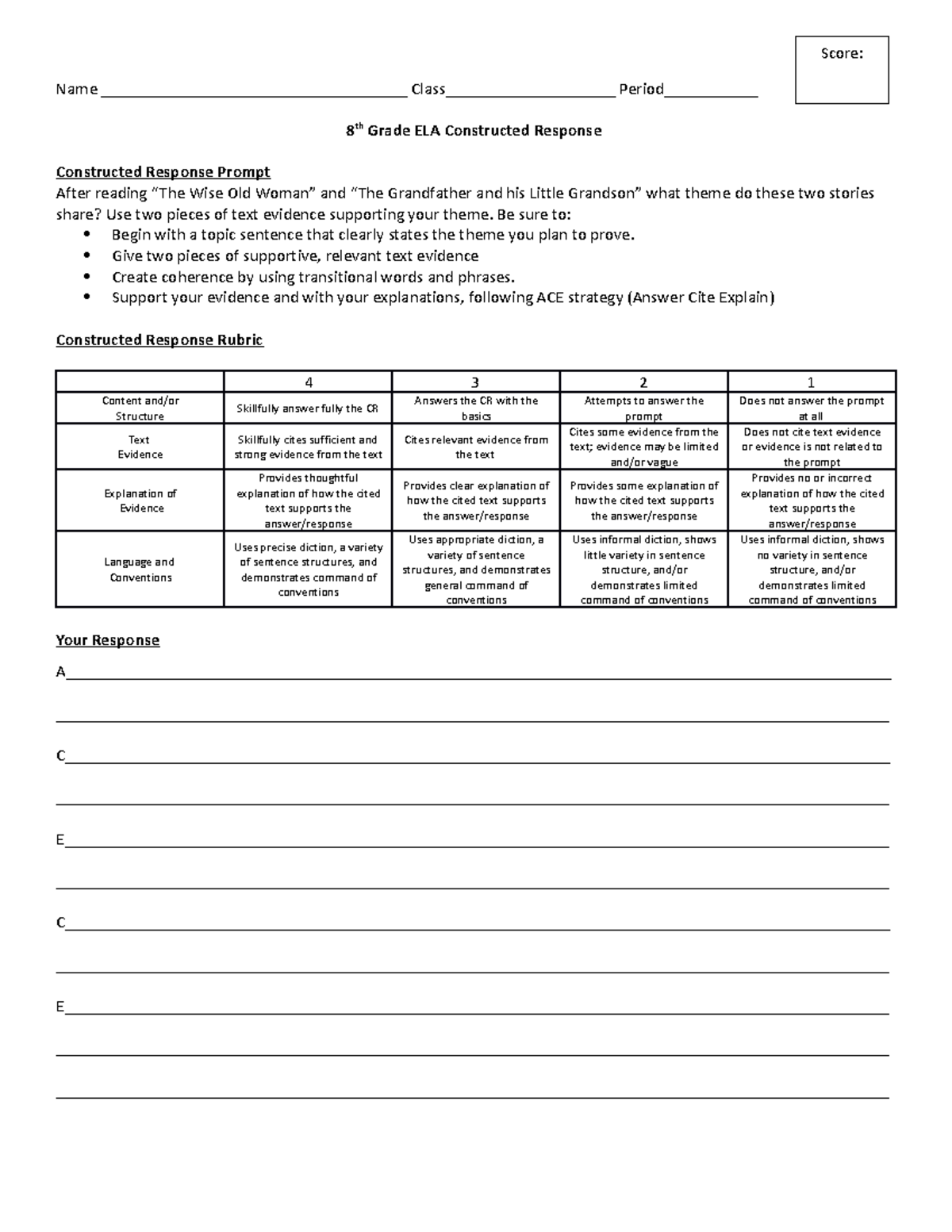 CR Theme The Wise Old Woman - Name ...