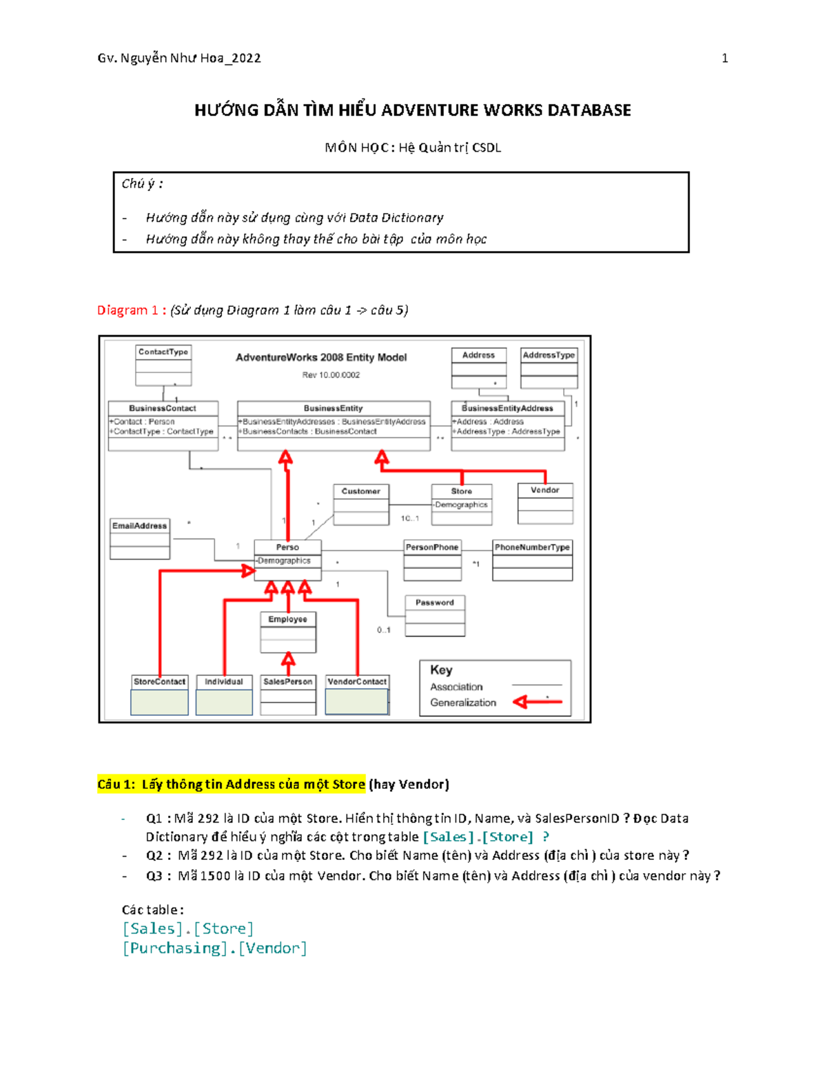 Huongdan Timhieu Adventure Works Database ver3 - HƯỚNG DẪN TÌM HIỂU ...