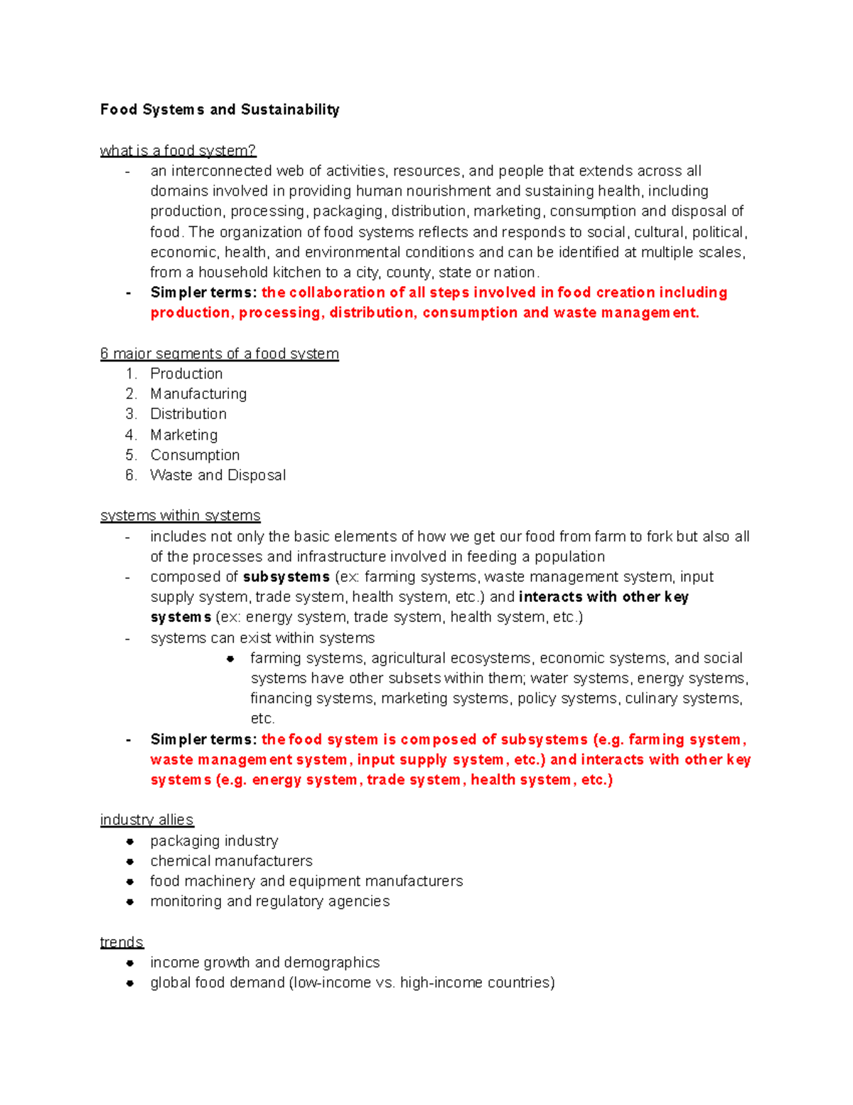 Fdsc 1010 food science exam study guide - Food Systems and ...
