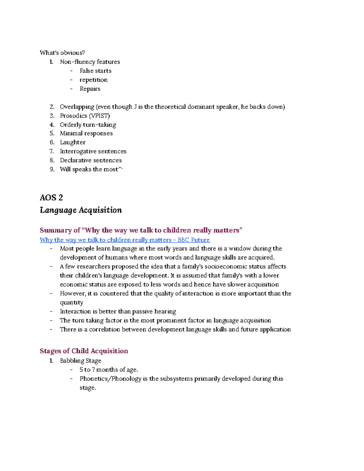 ELA U1 AOS2 - Metalanguage and examples - What’s obvious? 1. Non ...