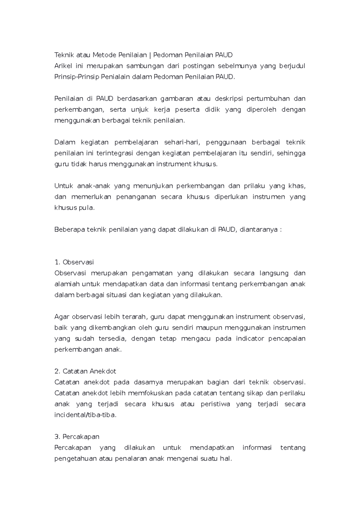 Teknik penilaian - assignment - Teknik atau Metode Penilaian | Pedoman ...