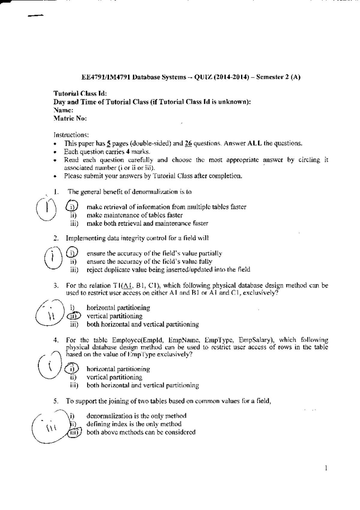 QUIZ 9 May 2015, questions and answers - EE4791 - Studocu