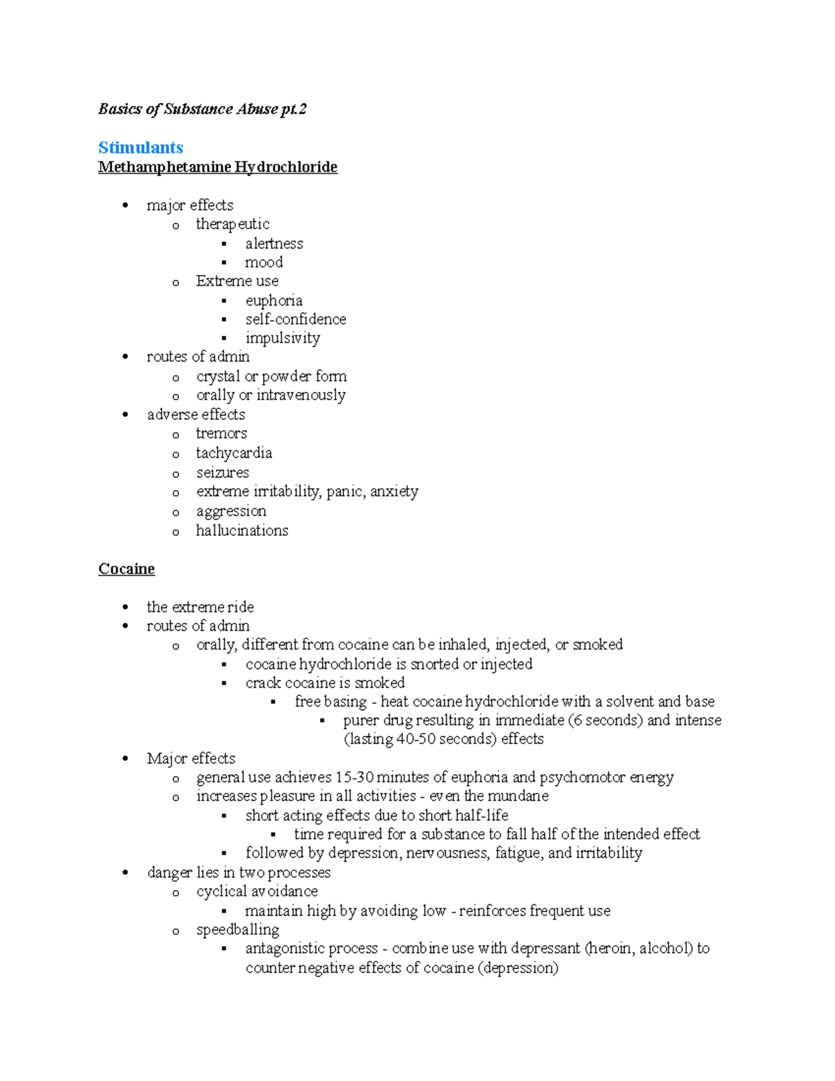 Substance abuse Module 7 - Basics of Substance Abuse pt. Stimulants ...