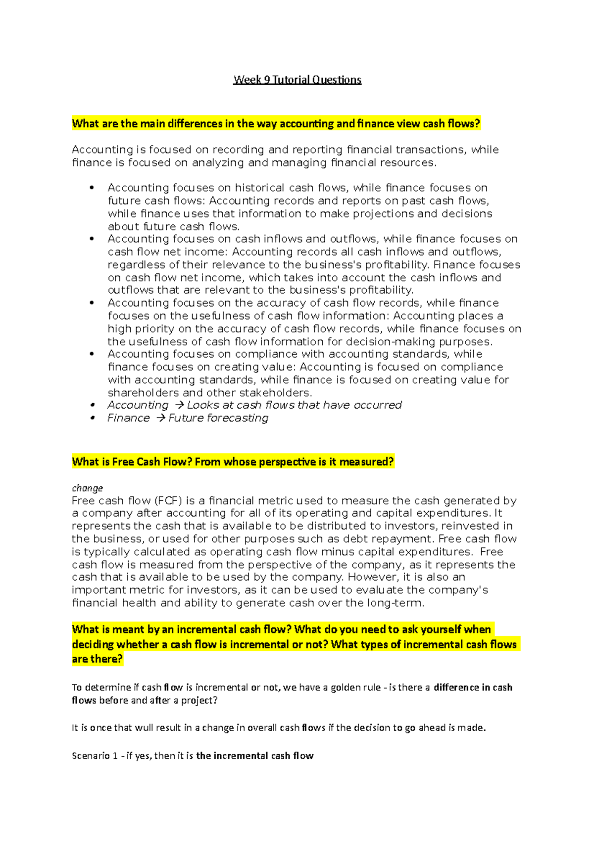 Week 9 Tutorial Questions - Week 9 Tutorial Questions What are the main ...