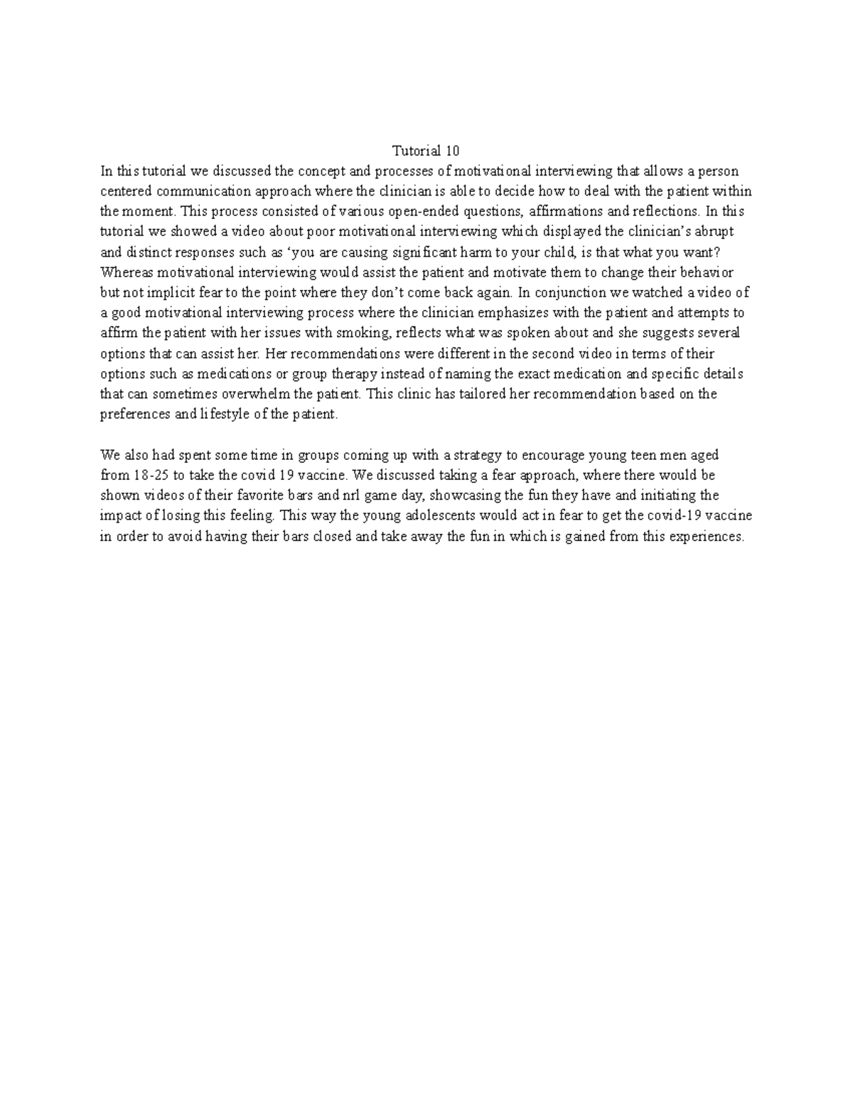 Reflective Journals - Tutorial 10 In this tutorial we discussed the ...