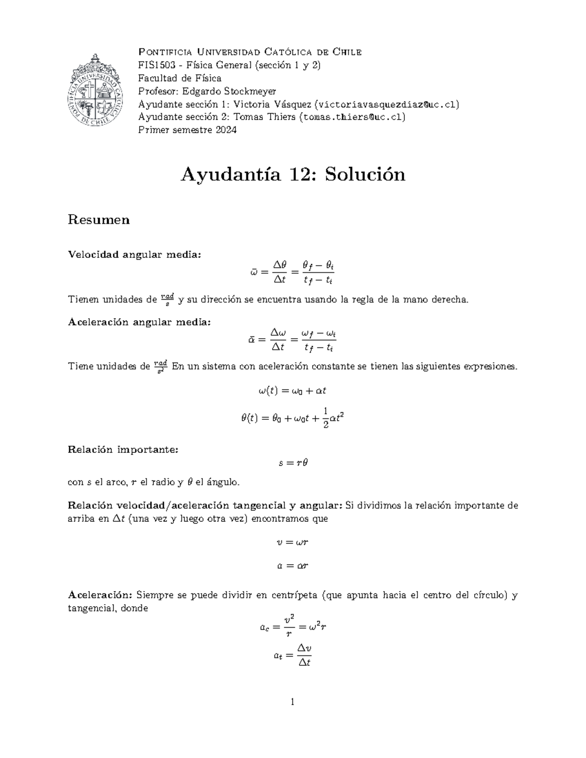 Ayudantia 12 FIS1503 Soluci%C3%93N - Pontificia Universidad Cat ́olica ...