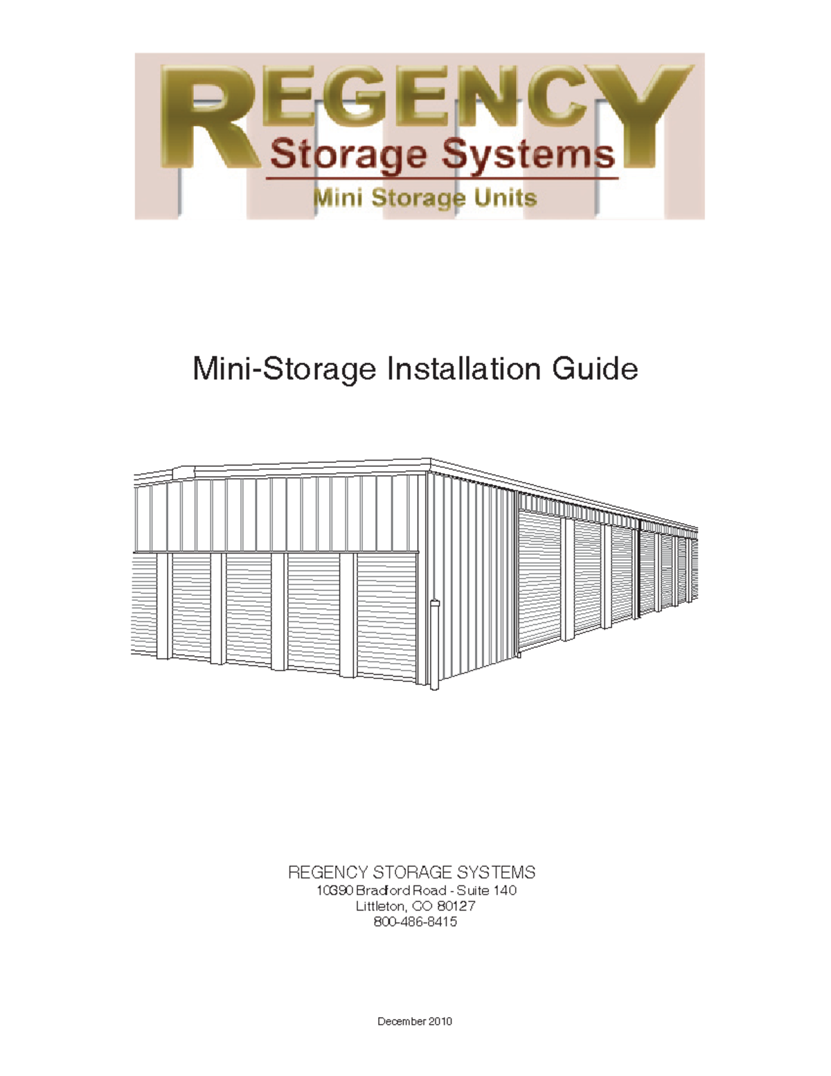Mini-storage-installation - Mini-Storage Installation Guide REGENCY ...