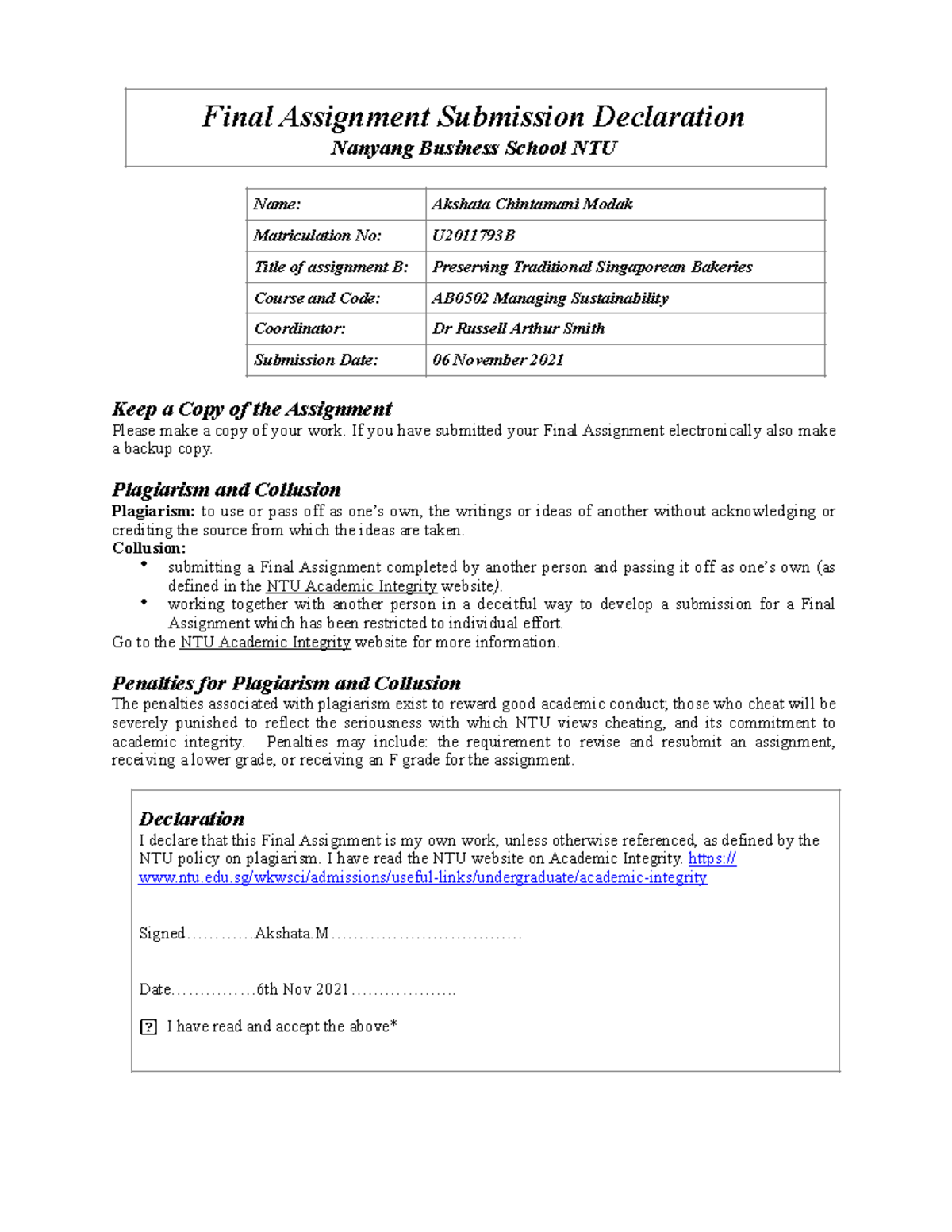 AB05 assignment 02 Final Declaration form 21S1 - Keep a Copy of the ...